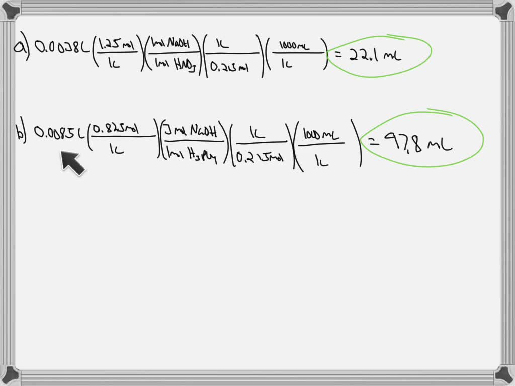 SOLVED:Calculate the volume, in milliliters, of a 0.215 M NaOH solution that will completely ...