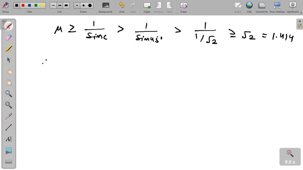 SOLVED:A ray of light travelling in a transparent medium falls on a surface separating the ...