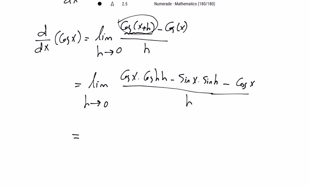 Use the definition of the derivative, a trigonometric identity, and ...