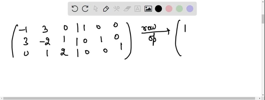 SOLVED:Find the inverse of each matrix (doing the computations by hand), or show that the ...