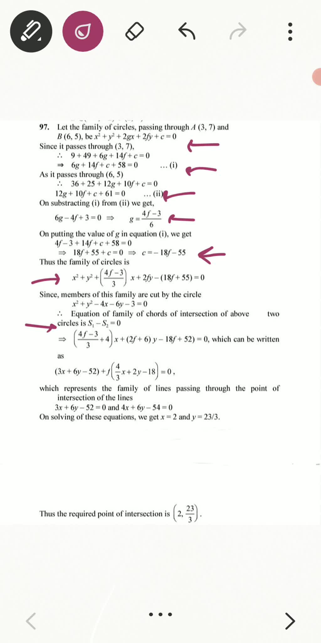 SOLVED: A variable circle always touches the line y=x and passes through the point (0,0). Show ...