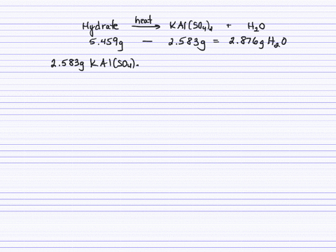 SOLVED:A certain hydrate of potassium aluminum sulfate (alum) has the ...