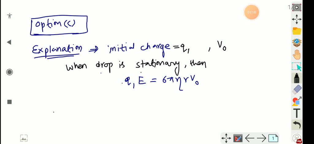 SOLVED: A charged oil drop is held stationary in an electric field. The ...