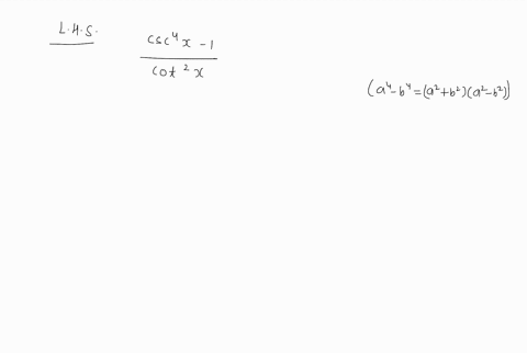 SOLVED:Prove the identity. \coth^2 x - 1 = csch^2 x