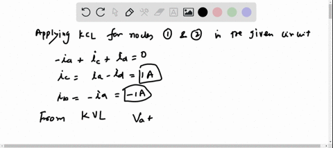 SOLVED:Use KVL and KCL to solve for the labeled currents and voltages in Figure P1.42. Compute ...
