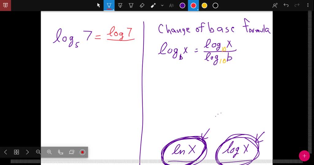 SOLVED:In Exercises 45-54, evaluate the logarithms using the change-of ...