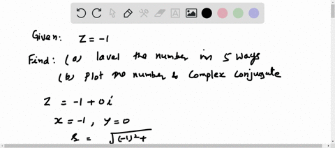 SOLVED:Find and plot the complex conjugate of each number. -1