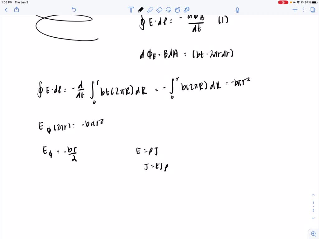 SOLVED:A conducting disk with radius a, thickness h, and resistivity ...