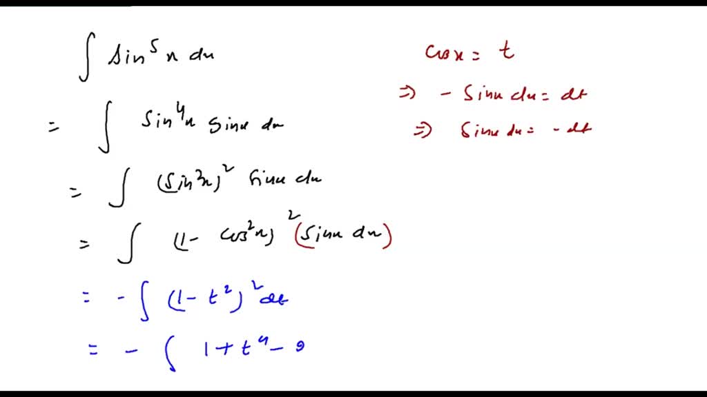 SOLVED:Integrate : sin^5 x