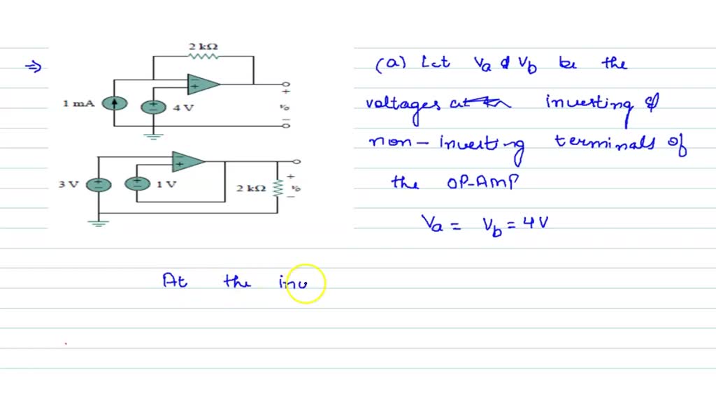 Determine Vout as a function of I (provided by a current source) and the resistor values for ...