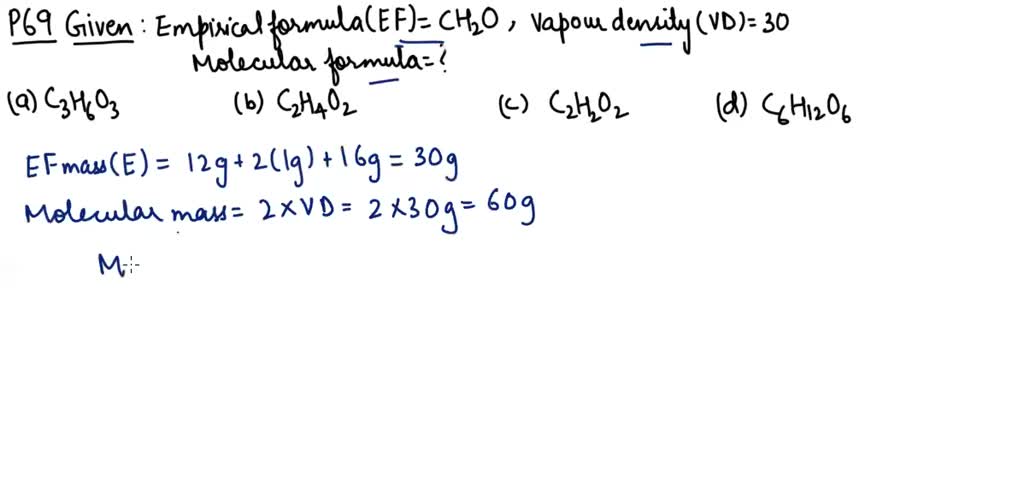 SOLVED:The empirical formula of a compound is CH2 O and its vapour ...
