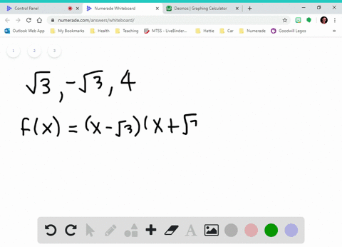 Using only algebra, find a cubic function with the given zeros. Support by graphing your answer ...