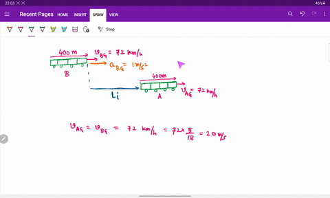 SOLVED: Two trains A and B of length 400 m each are moving on two parallel tracks with a uniform ...