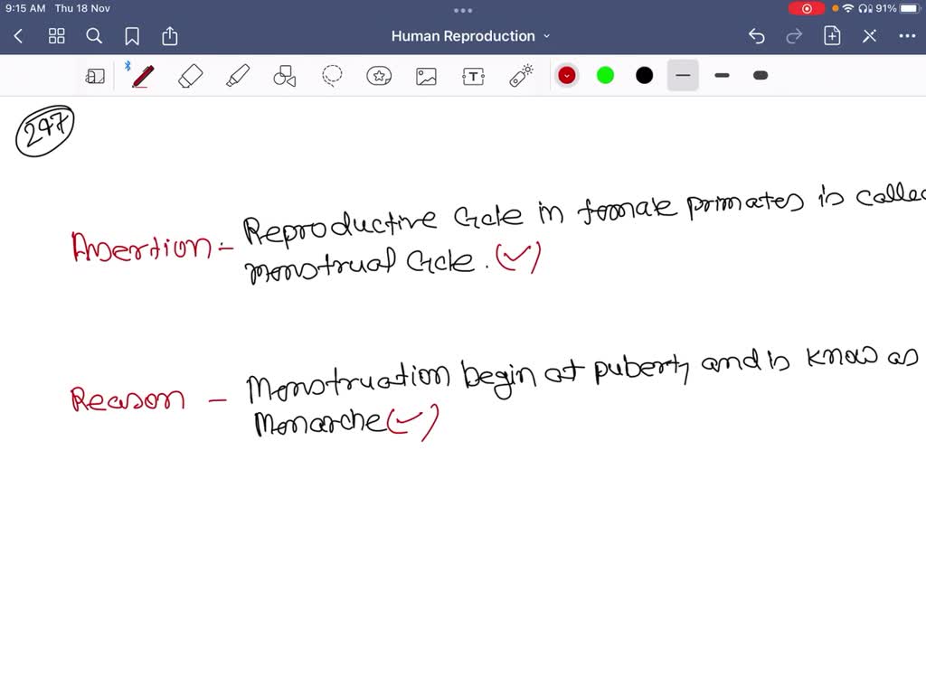 SOLVED:Assertion: Reproductive cycle in female primates is called ...