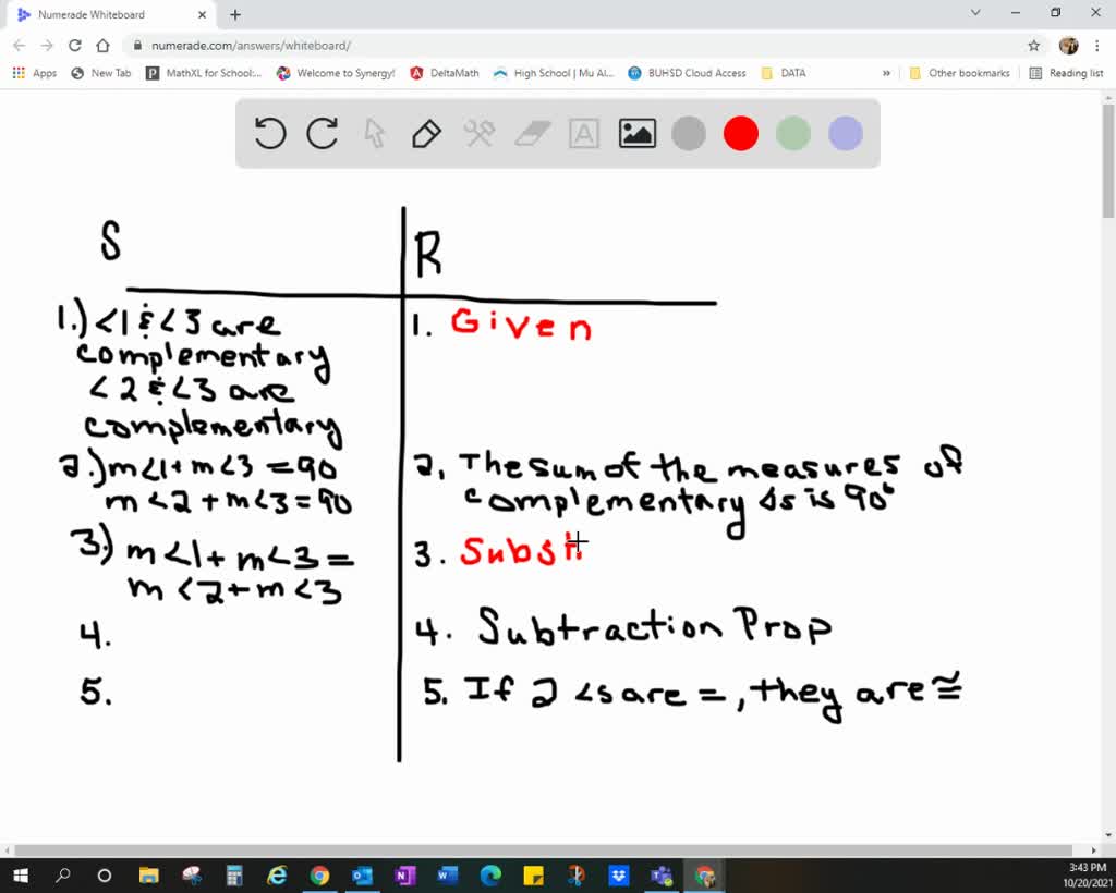 SOLVED:Provide the missing statements and reasons. Given: ∠s 1 and 3 ...