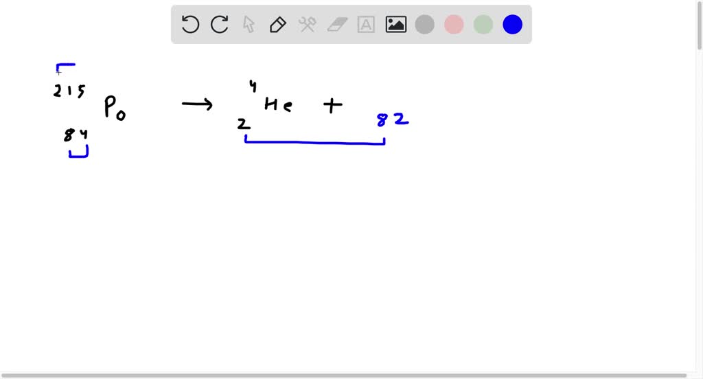 SOLVED:When a nucleus of 54^215 Po emits an alpha particle, what is the ...