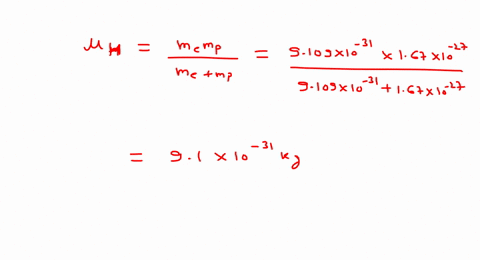 SOLVED:Calculate the value of the reduced mass of an electron in a ...