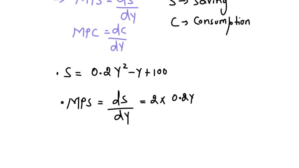 SOLVED:If the savings function is given by S=0.02 Y^2-Y+100 calculate ...