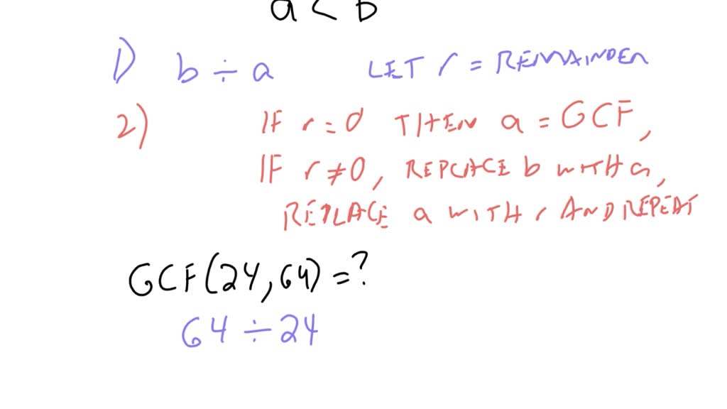 SOLVED The Process Of Finding The Greatest Common Divisor Of Two SOLVED The Process Of Finding The Greatest Common Divisor Of Two
