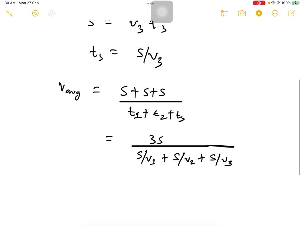 SOLVED:A body covers one-third of the distance with a velocity v1, the second one-third of the ...