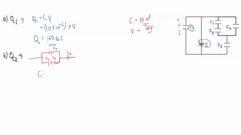 In question 2 , what is the current flow through the capacitor with 12 ...
