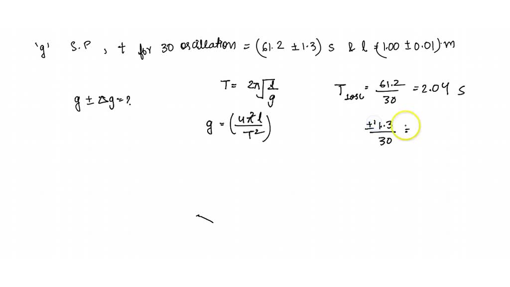 ⏩SOLVED:In the measurcment of g using simple pendulum the time taken ...