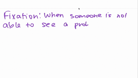 SOLVED:A major obstacle to problem solving is fixation, which is a. a ...