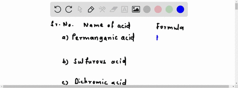 SOLVED:Write the formula for (a) permanganic acid, (b) sulfurous acid ...