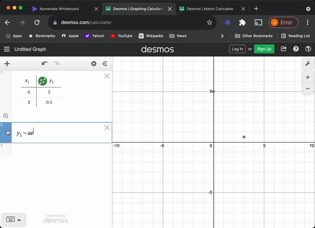 SOLVED:Find the exponential model y=a e^b x that fits the points shown ...