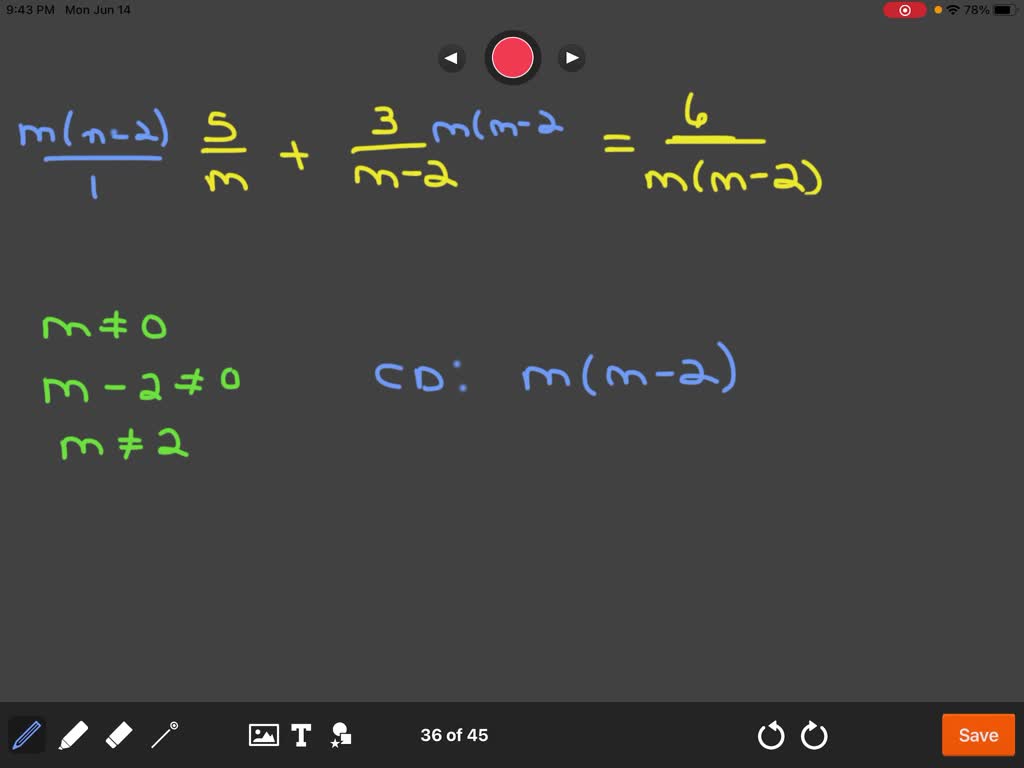 Solved Specify Any Values That Must Be Excluded From The Solution Set And Then Solve The