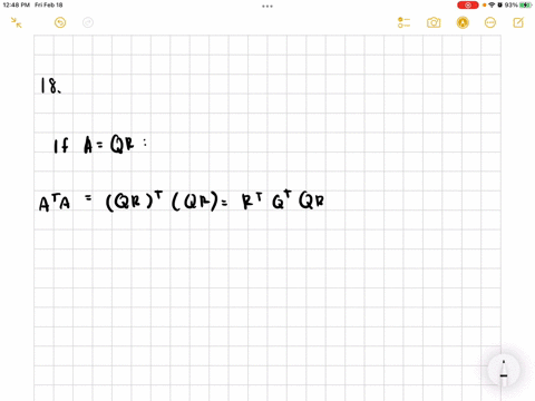⏩SOLVED:If A=Q R, find a simple formula for the projection matrix P ...