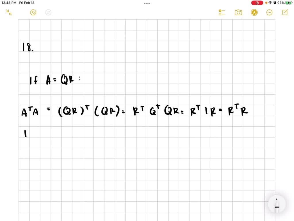 ⏩SOLVED:If A=Q R, find a simple formula for the projection matrix P ...