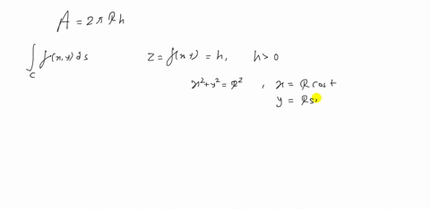 SOLVED:Derive the formula A=2 πR h for the surface area of a right ...