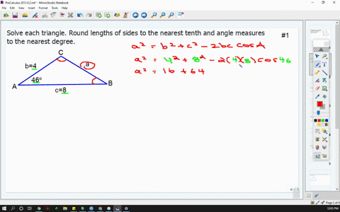SOLVED:In Exercises 1–8, solve each triangle. Round lengths of sides to ...