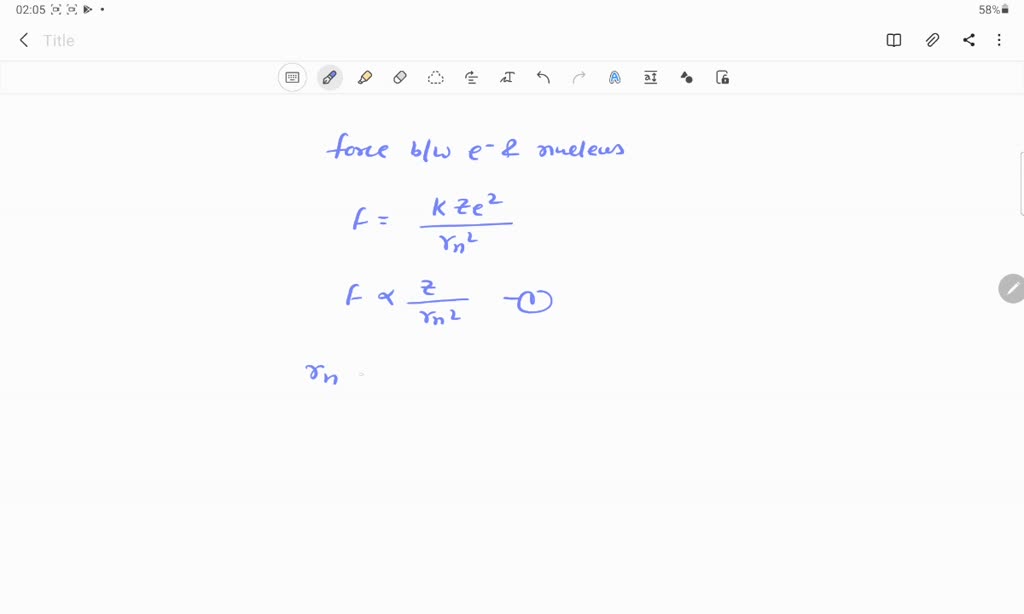 The force of attraction on electron by the nucleus is directly ...