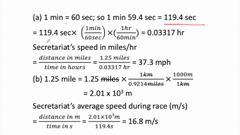 SOLVED:In 1973 a horse named Secretariat ran the fastest Kentucky Derby ...