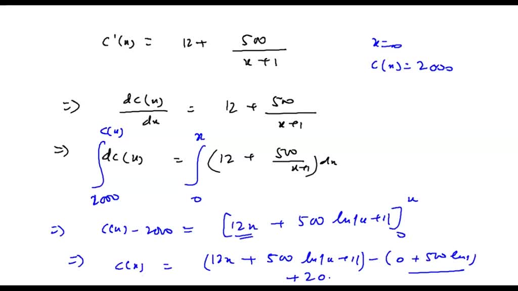 SOLVED: The weekly marginal cost of producing x pairs of tennis shoes ...