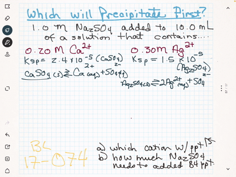 SOLVED:A solution contains three anions with the following ...