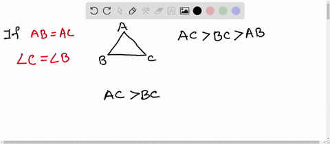 SOLVED:In ABC, AC>BC>AB. List the three angles in order of size, from ...