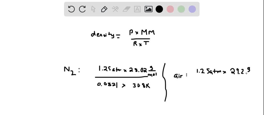 SOLVED:Nitrogen is slightly less dense than is a sample of air at the ...