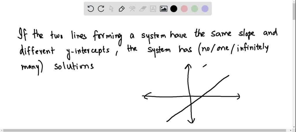 SOLVED:Complete each statement. If the two lines forming a system have the same slope and ...