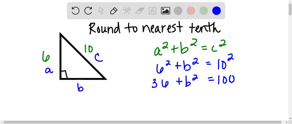 SOLVED:Use the Pythagorean Theorem to find the length of the leg. Round ...