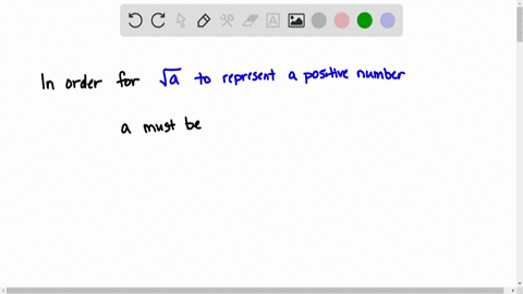 SOLVED:What must be true about the variable a for each statement to be ...