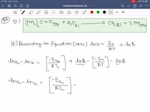 SOLVED:The enzyme urease catalyzes the hydrolysis of urea to ammonia ...