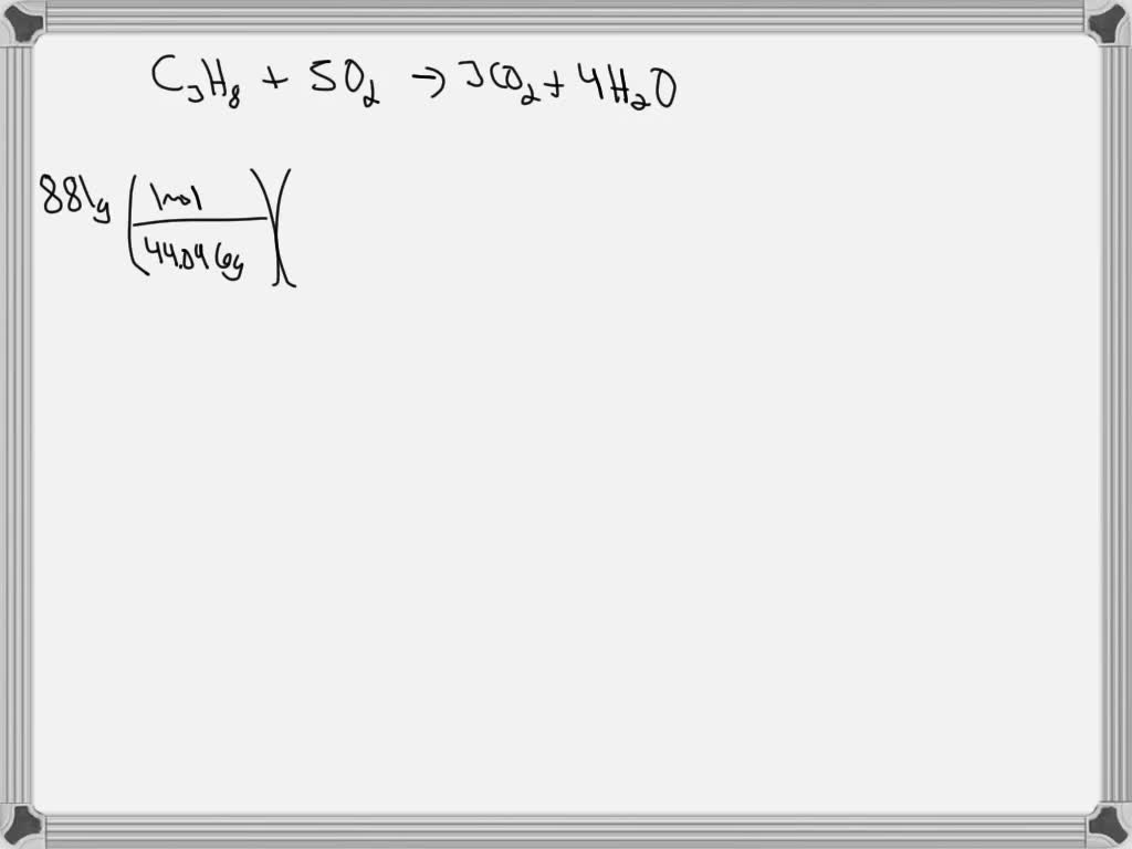 SOLVED:The propane, C3 H8, in a fuel cylinder, undergoes combustion ...