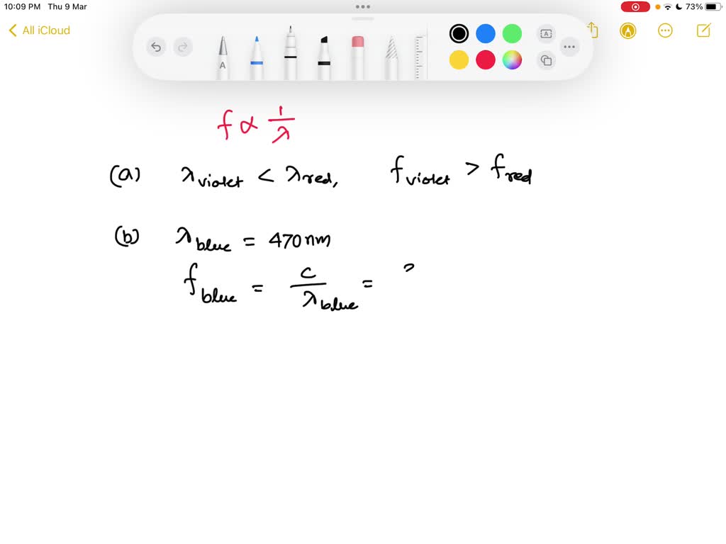 ⏩SOLVED:(a) Which color of light has the higher frequency, red or ...