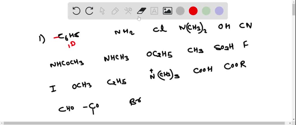 SOLVED:A variety of substituent groups are listed. Indicate the effect ...
