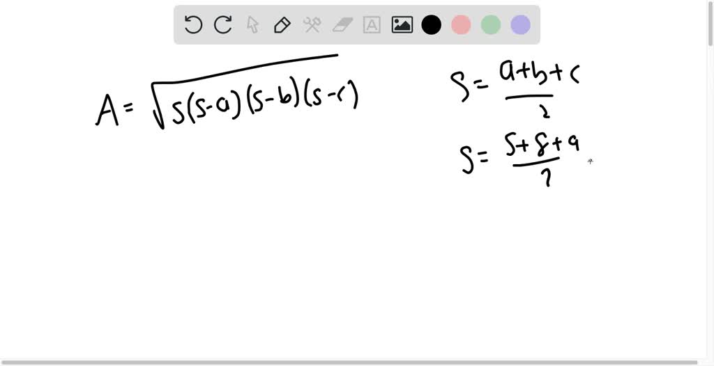 SOLVED:Use Heron's formula to find the area of a triangle with sides a ...