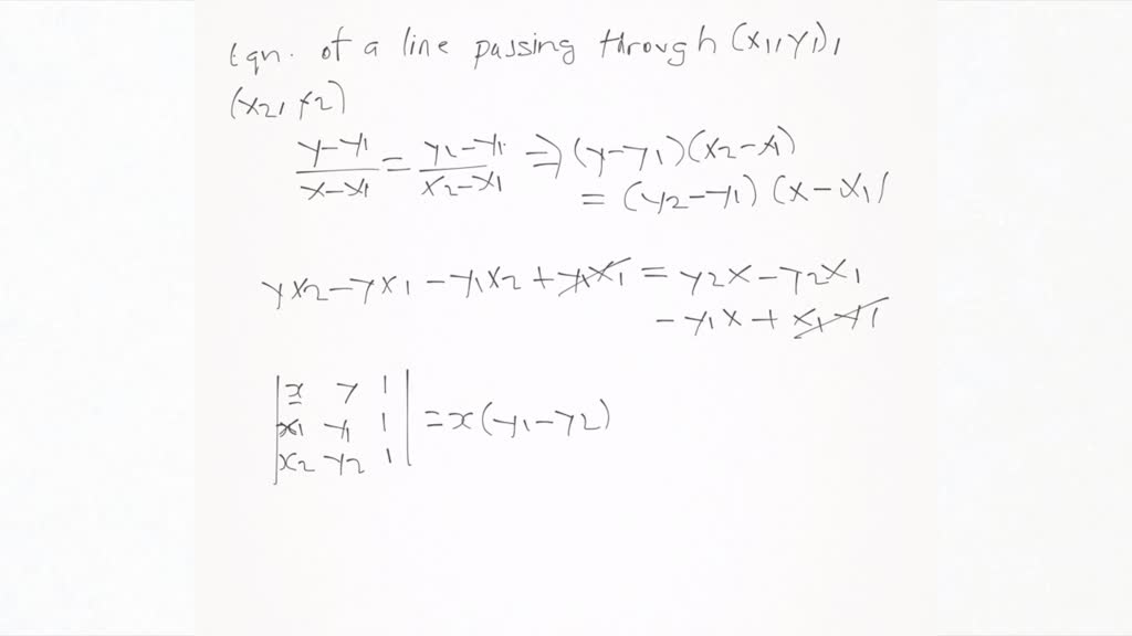 SOLVED:A straight line passes through the points (x1, y1) and (x2, y2 ...