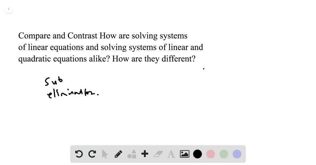 Compare and Contrast How are solving systems of linear equations and ...